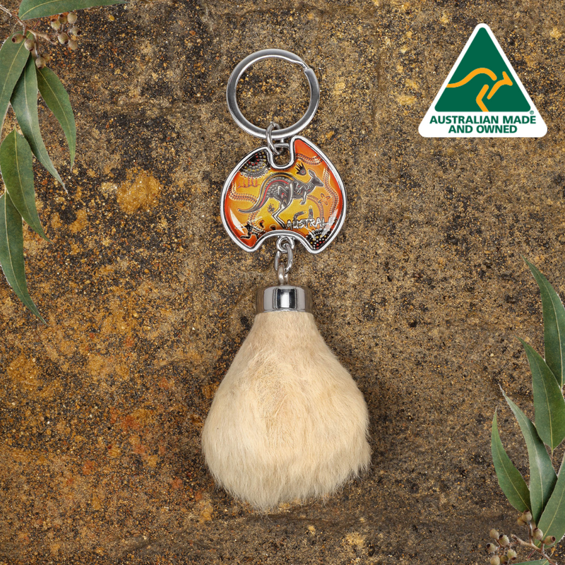 Kangaroo Scrotum Keyring - Outback Design
