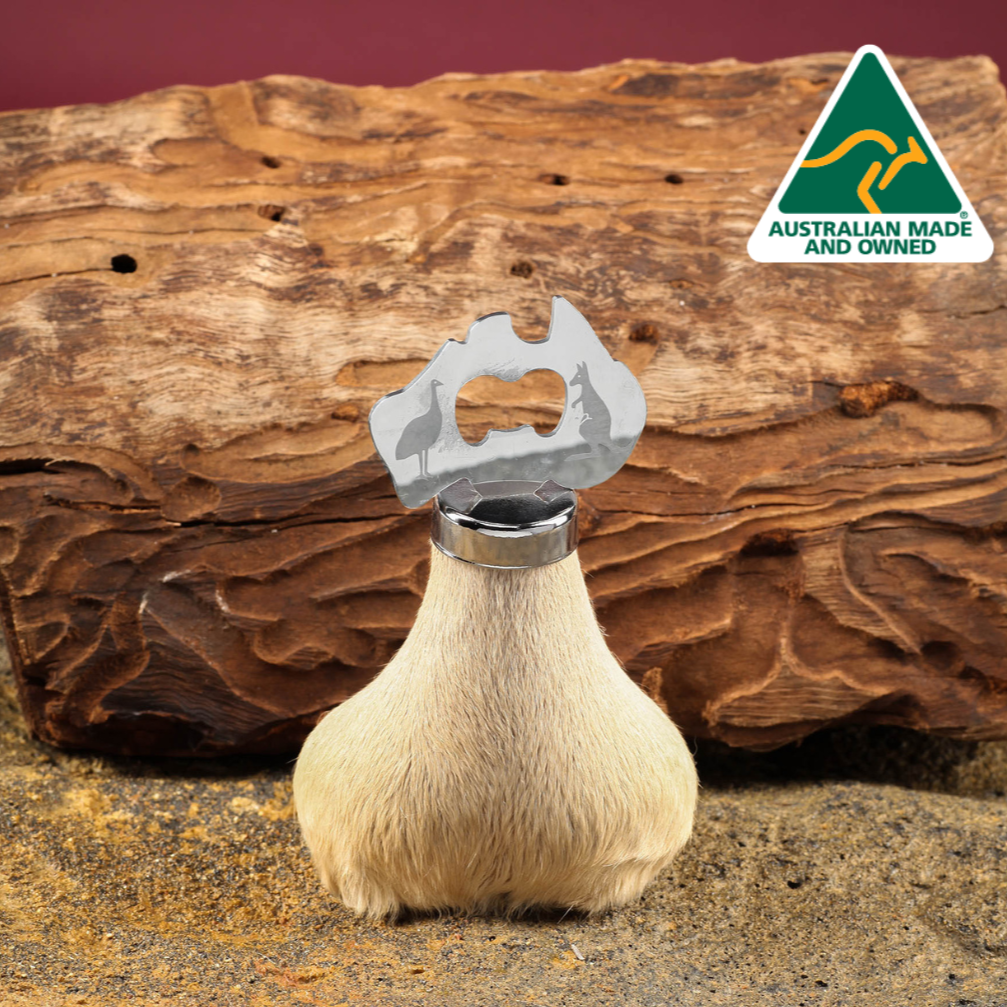 Australian Kangaroo Scrotum Bottle Opener - Australian Map Design (Lar